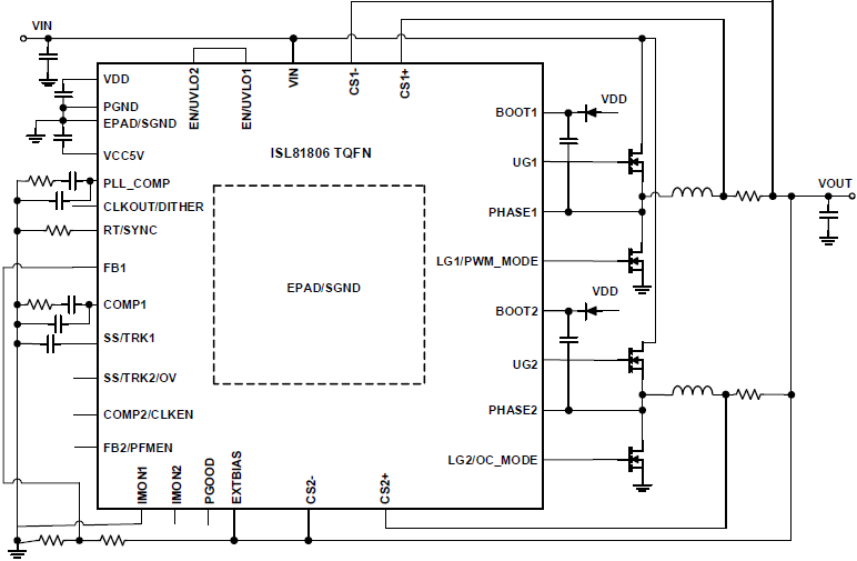 ISL81806 - Typical Application Diagram | Renesas ISL81806 - Typical Application Diagram | Renesas